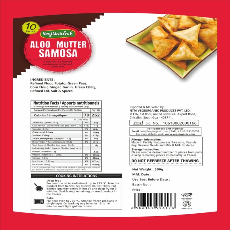 VegiNatural Aloo Mutter Samosa – VegCrop
